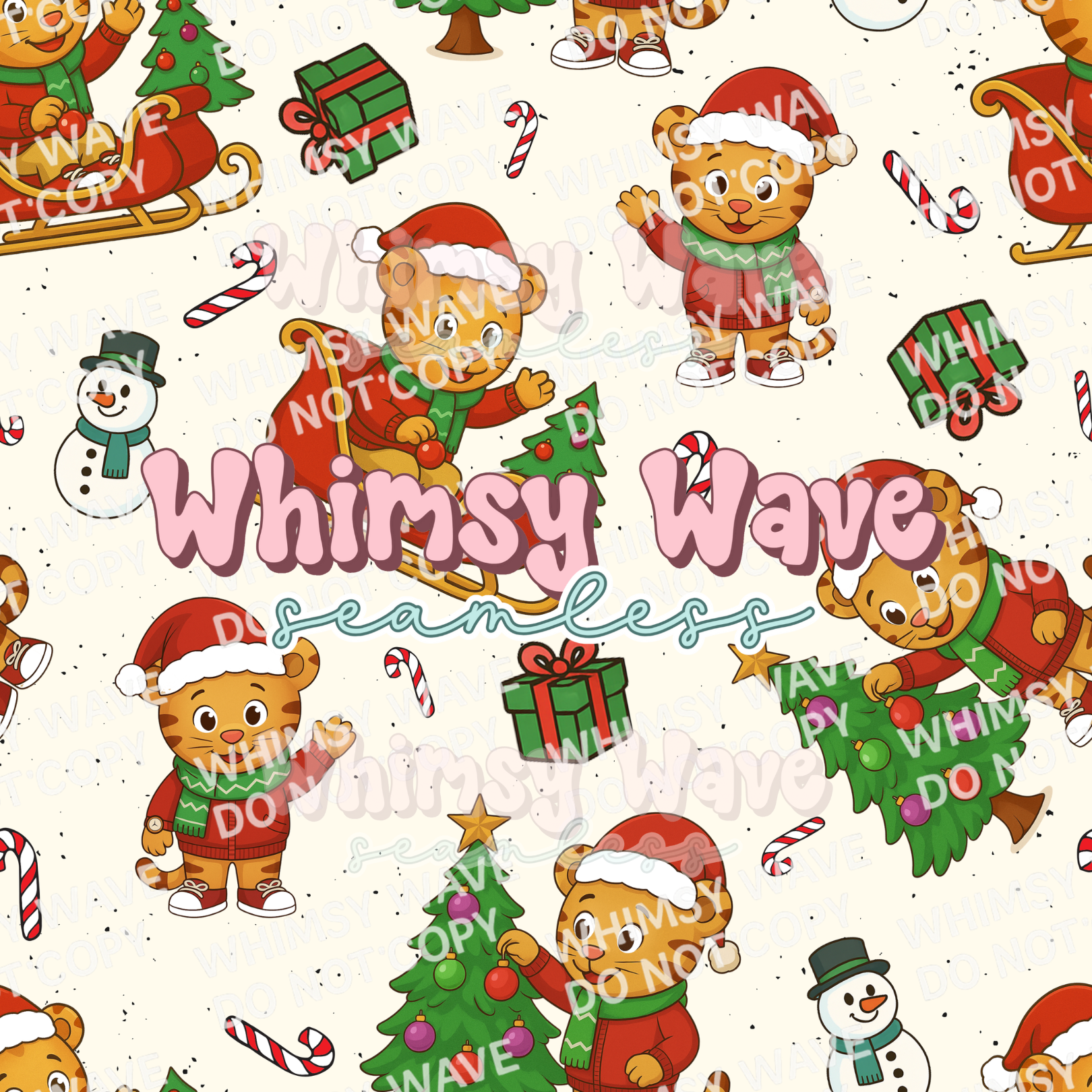 Daniel Tiger Christmas – Whimsy Wave Seamless